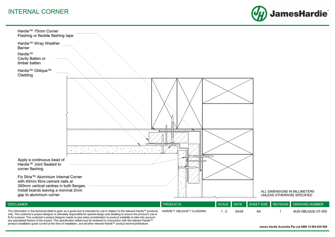 AUS-OBLIQUE-CF-005 - INTERNAL CORNER - BIMcontent.com